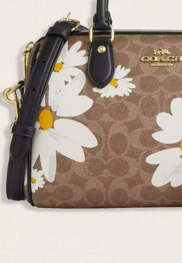 Jual Coach Coach Rowan Satchel Bag In Signature Canvas With Floral ...