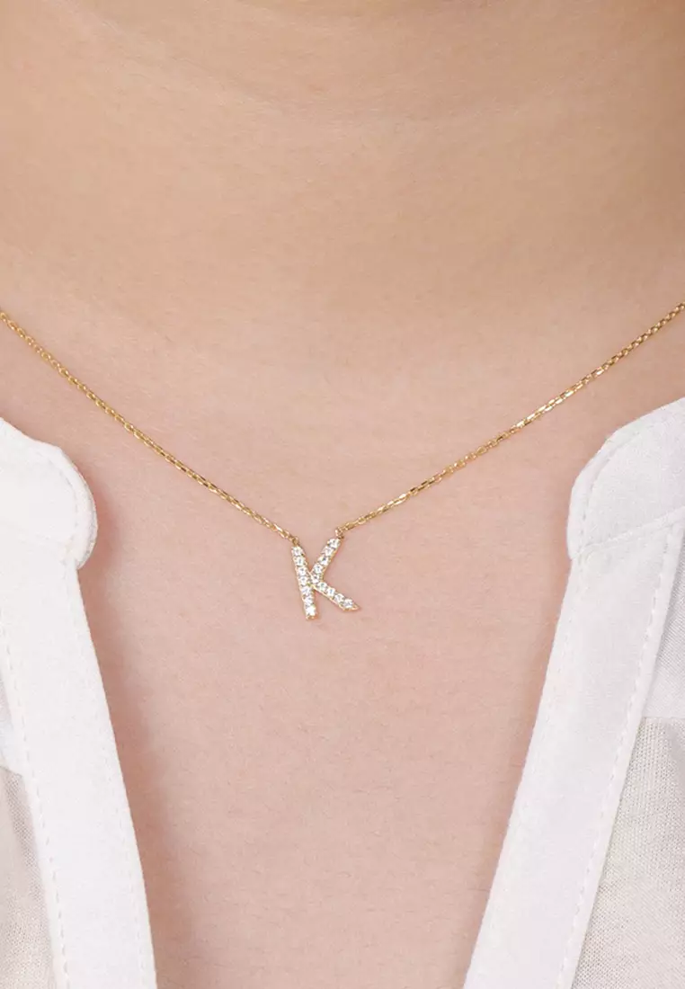 Buy Foundry Letter K Necklace 14k Gold 2025 Online | ZALORA Philippines
