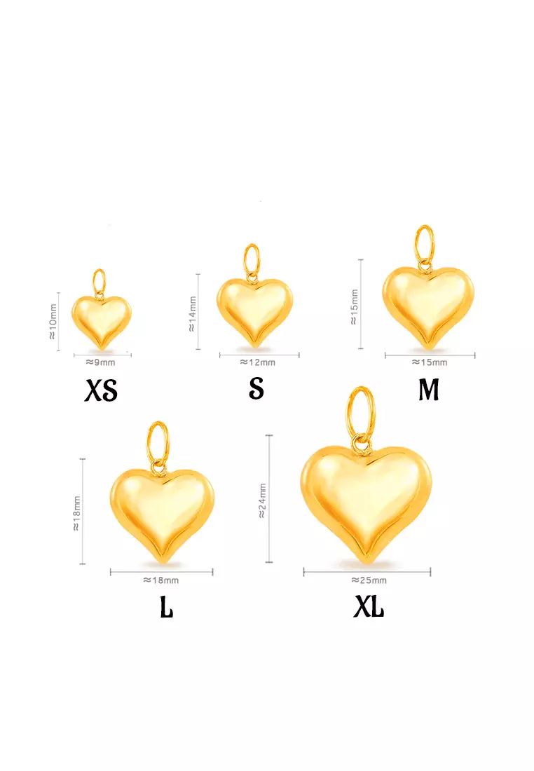 Buy MJ Jewellery 916/22K Gold Love Pendant B318 (XL Size) Online ...