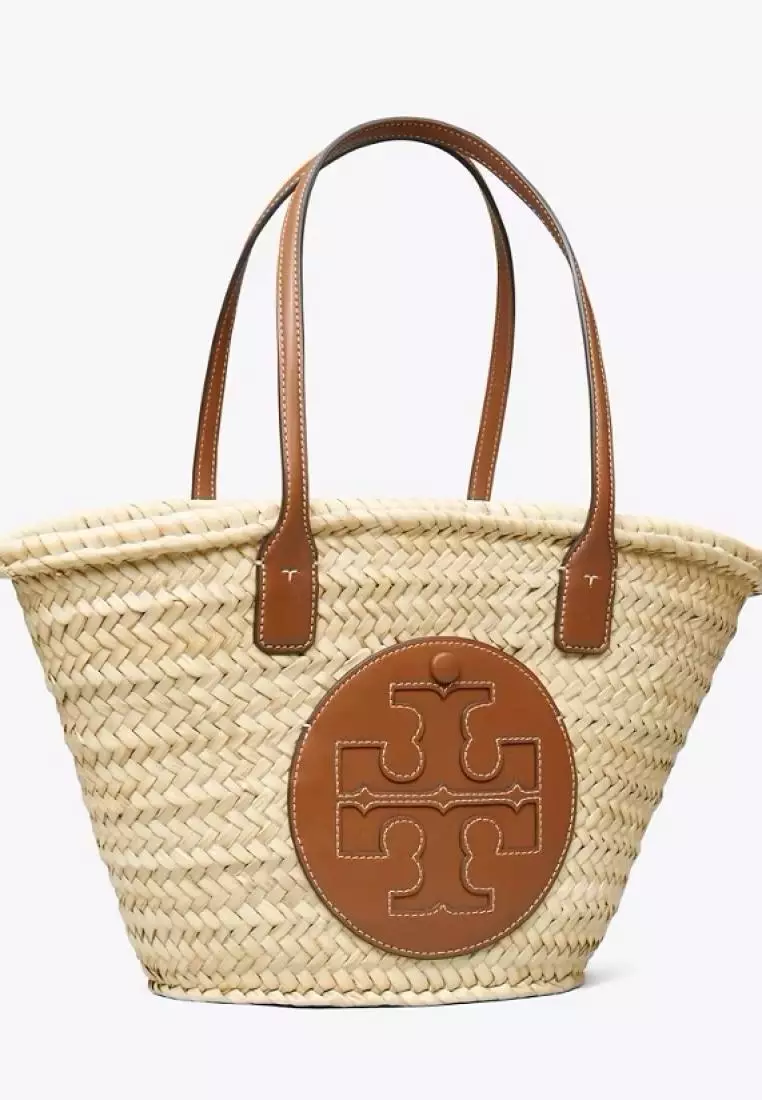 Jual Tory Burch Tory Burch Ella Straw Basket Tote Natural Original 2025 ...
