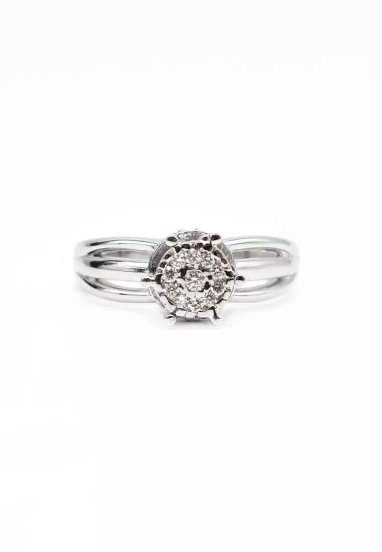 Buy CEBUANA LHUILLIER JEWELRY 18k Italian Made White Gold Lady Ring ...