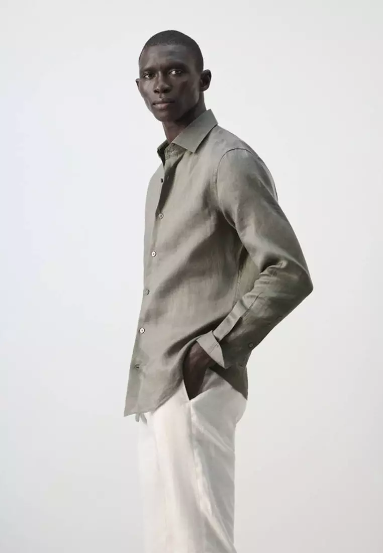 Buy MANGO Man 100% Linen Slim-Fit Shirt 2026 Online | ZALORA
