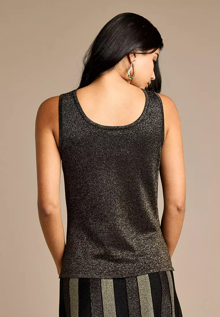 Buy GWD Tina Bronze Glitter Top 2026 Online | ZALORA