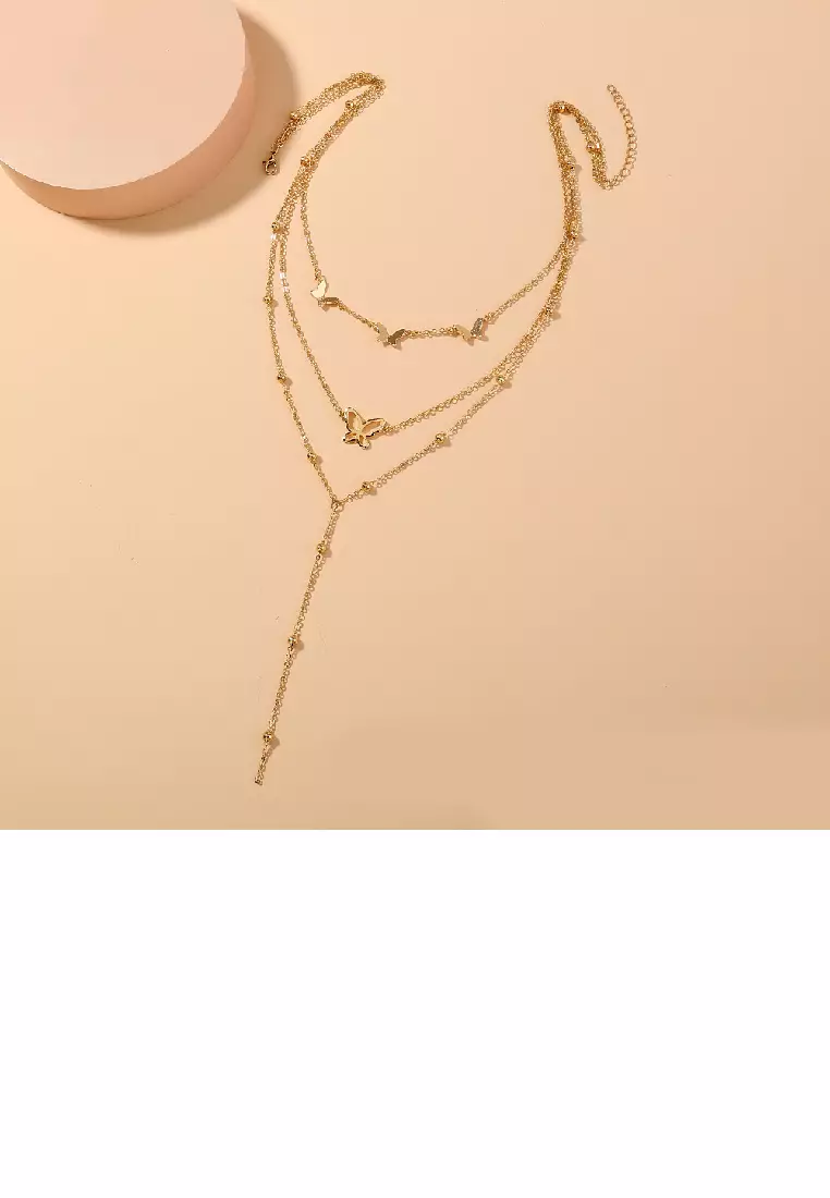 Buy ZITIQUE Fashion Simple Plated Gold Hollow Butterfly Fringe ...