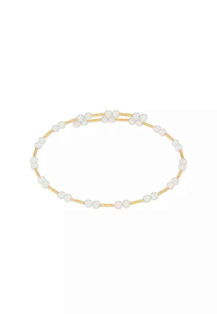 Buy HABIB HABIB Fresh Water Pearl Bangle in 750/18K Yellow Gold ...