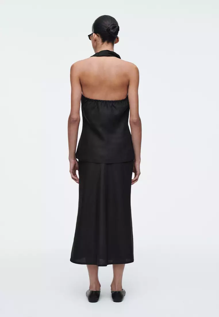 Jual COS LINEN-BLEND MIDI COLUMN SKIRT Original 2025 | ZALORA Indonesia