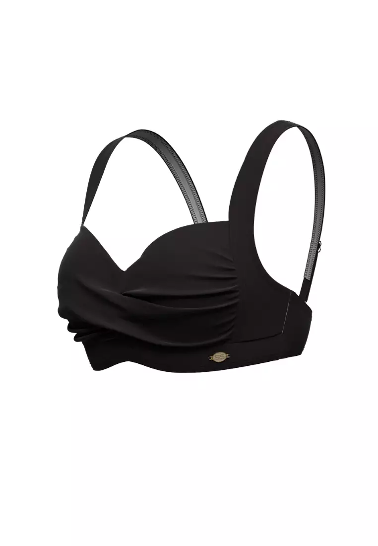 Buy Sunseeker Core Solid Black Plus Cup Twist Front Bikini Top 2025 ...