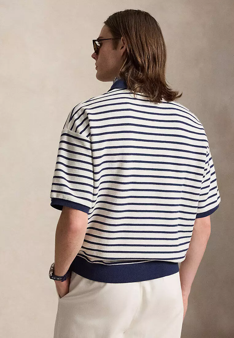 Buy Polo Ralph Lauren Relaxed Fit Striped Textured Polo Shirt 2026 ...