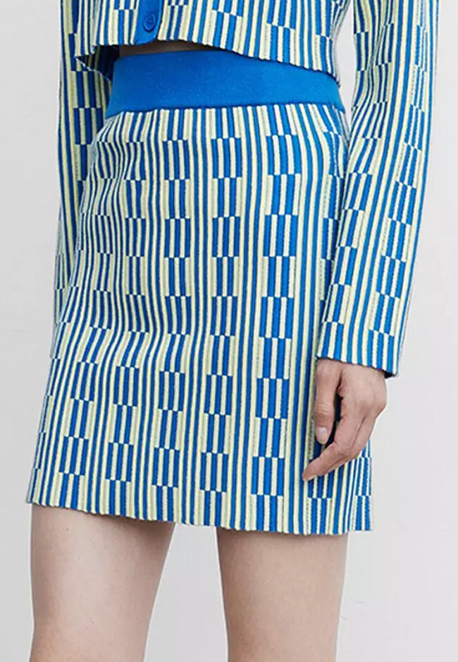 Buy Urban Revivo Checkered Stripe Knit Mini Skirt Online | ZALORA Malaysia