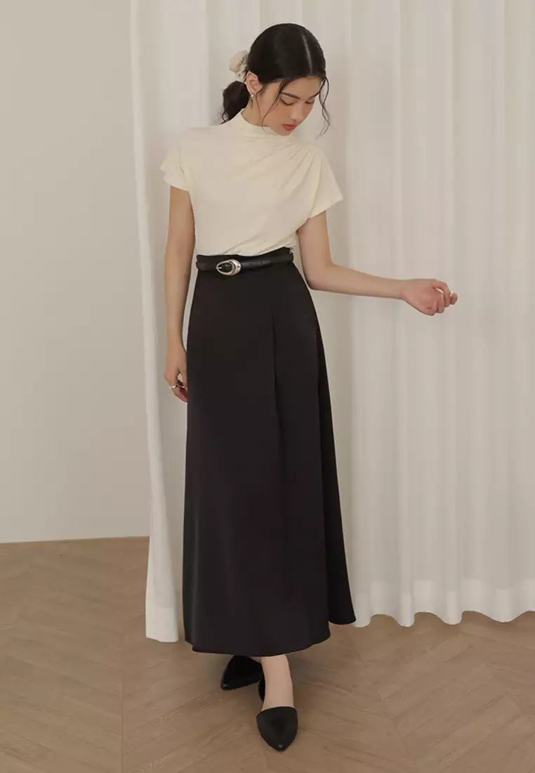 Buy AIR SPACE Mock Neck Side Pleat Blouse 2025 Online | ZALORA Philippines