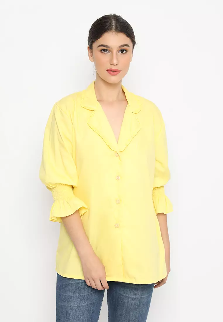 Jual Heaven Sent Renata Blouse Yellow Original 2025 | ZALORA Indonesia