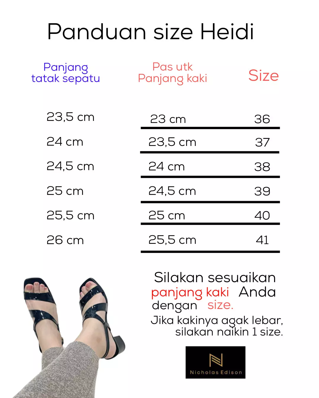 Jual Nicholas Edison Nicholas Edison Heel Heidi Black Original 2023 ...