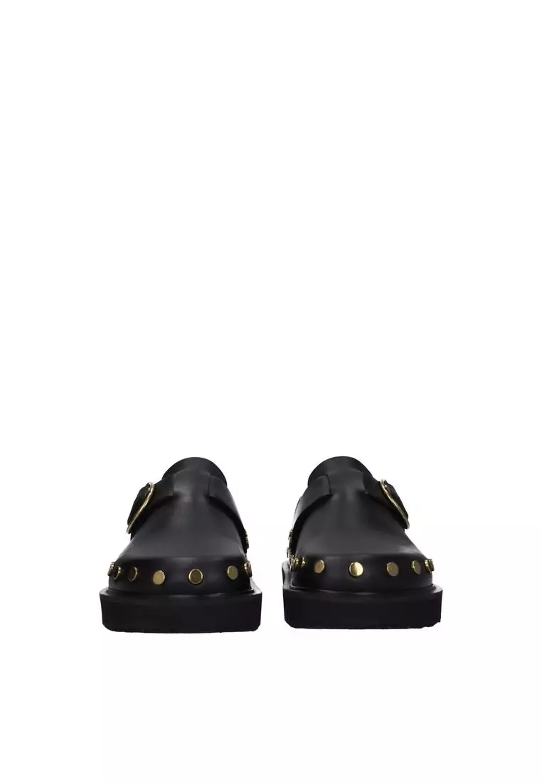 Buy Isabel Marant Leather Studded Vintage Slippers with 2025 Online ...