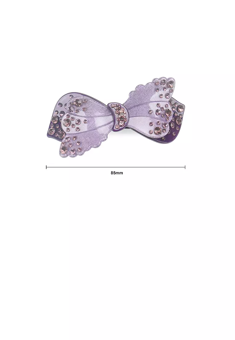 Buy Mooclife Fashion And Sweet Purple Ribbon Hair Slides With Cubic ...