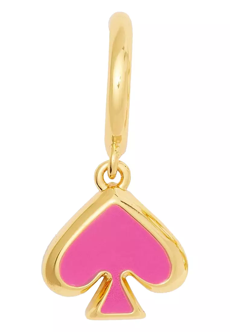 Buy Kate Spade Everyday Spade Enamel Huggies Earrings in Candied Plum ...