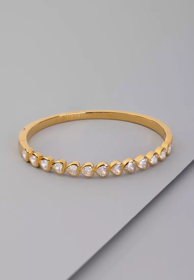 Buy Wanderlust + Co Heart Bezel 14K Gold Vermeil Bangle 2026 Online ...