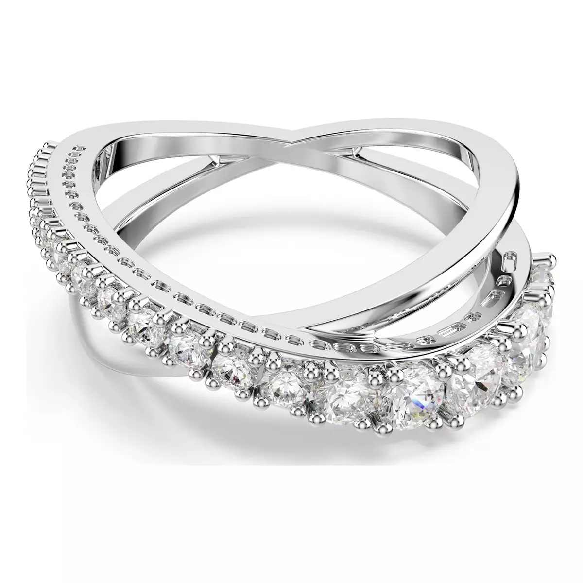 Jual Swarovski Hyperbola ring, Mixed cuts, White, Silver-tone finish ...