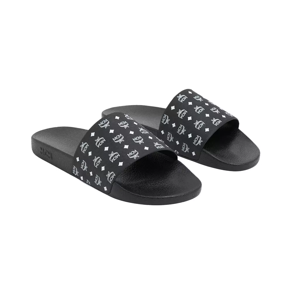 Jual MCM Monogram Print Pool Slides Black Men Original 2025 | ZALORA ...