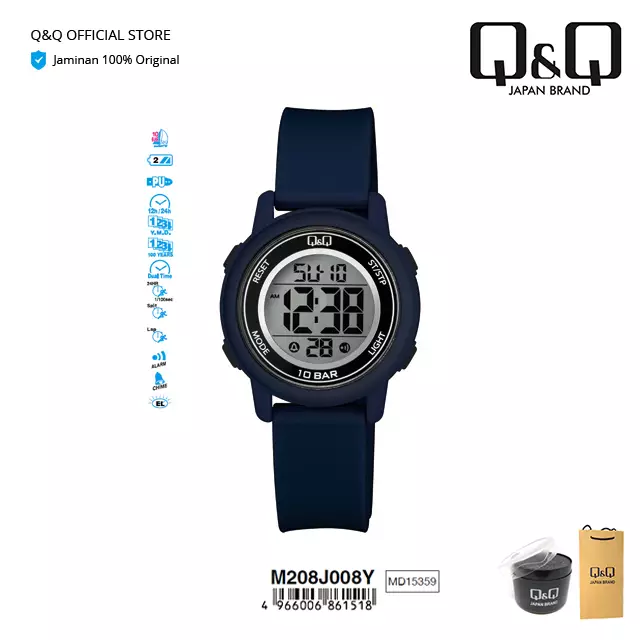 Jual Q&Q Q&Q Original Arloji Jam Tangan Sport Digital Rubber - M208 M208J Water Resist ...