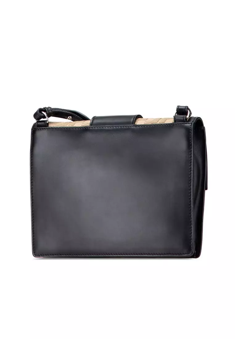 Buy Fendi Pre-Loved Fendi Calfskin And Canvas Ff 1974 Flat Baguette ...