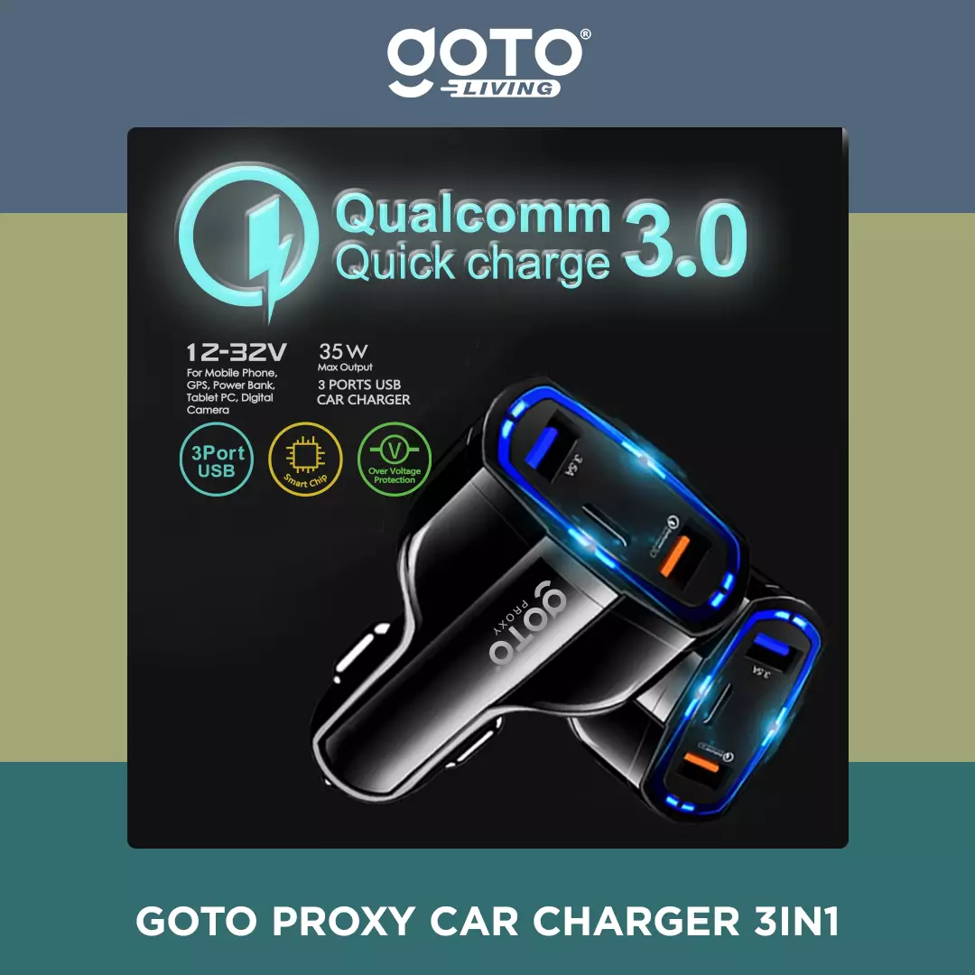 Jual Goto Living Goto Proxy Adaptor Charger Mobil Fast Charging 3 In 1 Usb Type C Original 2024 