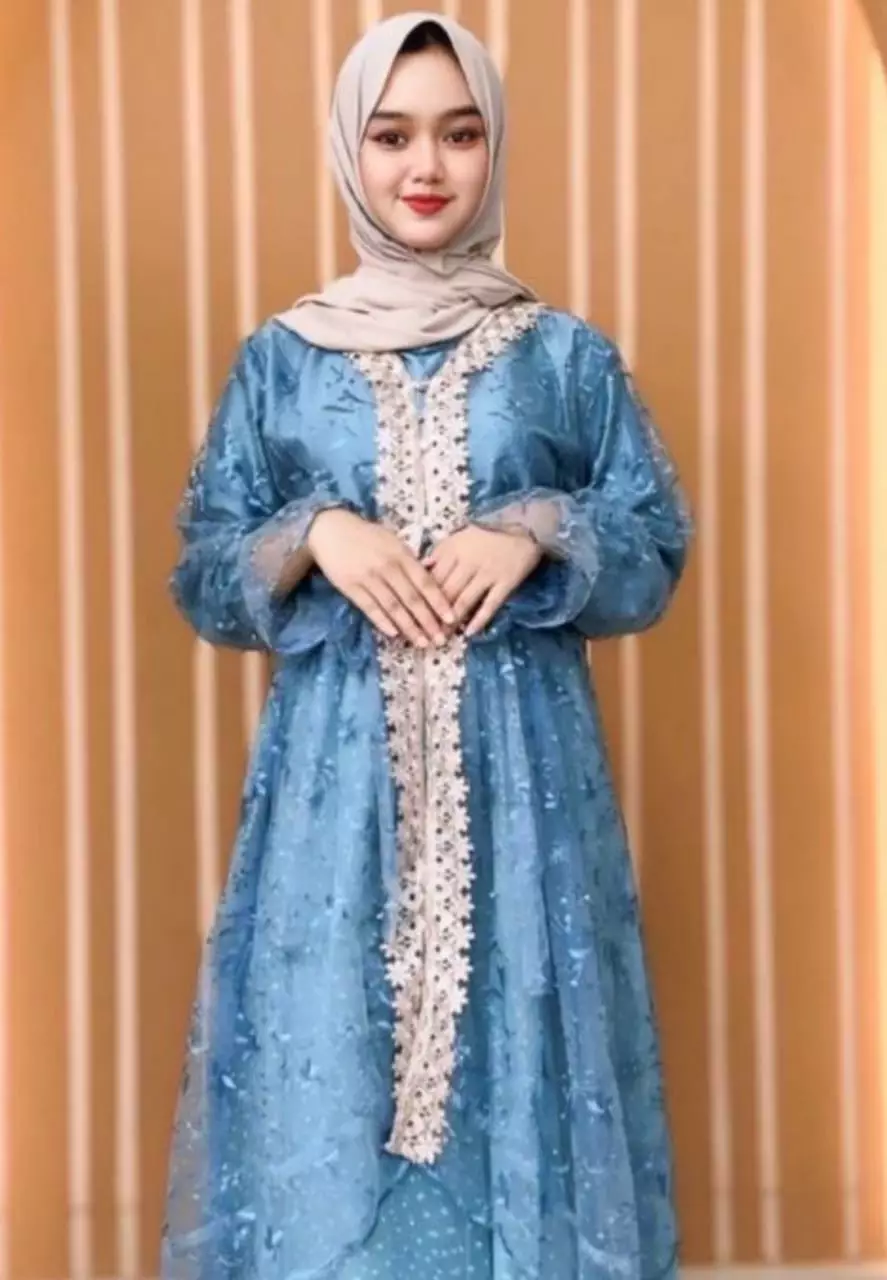 Jual Batik Mayung Dress Party Premium Raiya Biru Elegan Ukuran Jumbo ...