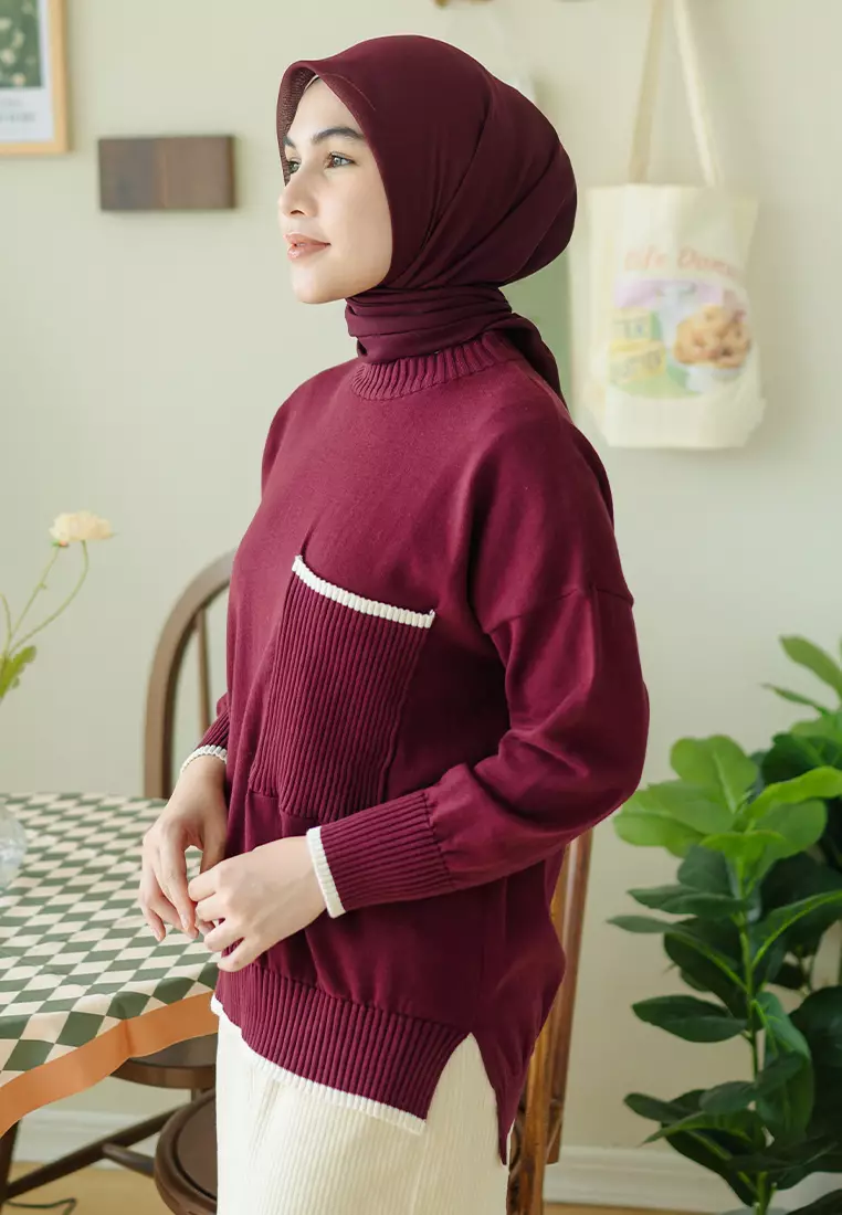 Jual Lozy Hijab Ruby Knitwear Maroon Original 2024 | ZALORA Indonesia
