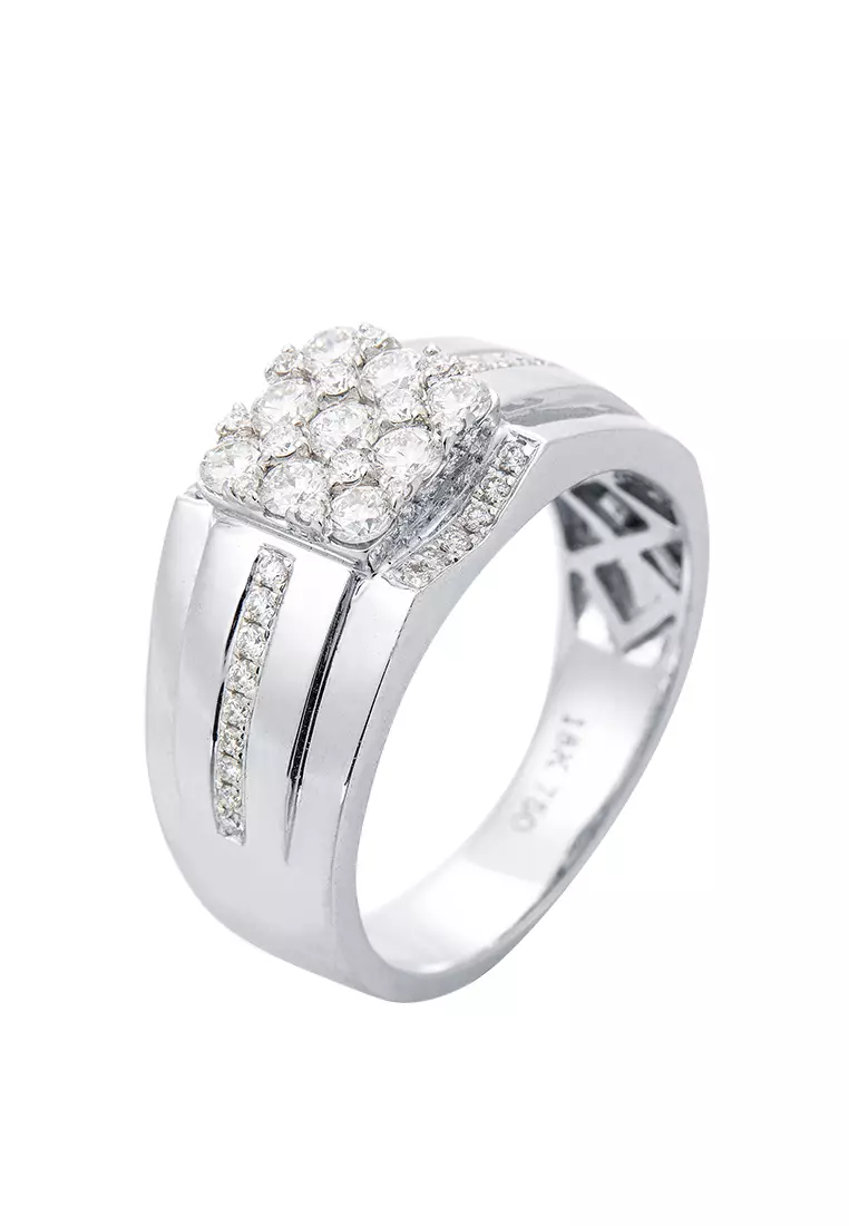 Buy LITZ LITZ 18K White Gold Diamond Ring 白金钻石戒指 DR3897 Online | ZALORA ...