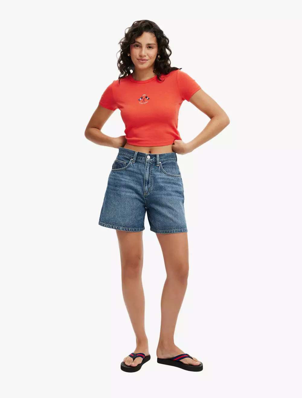 Jual Cotton On Cotton On - GRAPHICS - Crop Fit Graphic Tee - FLAGS ...