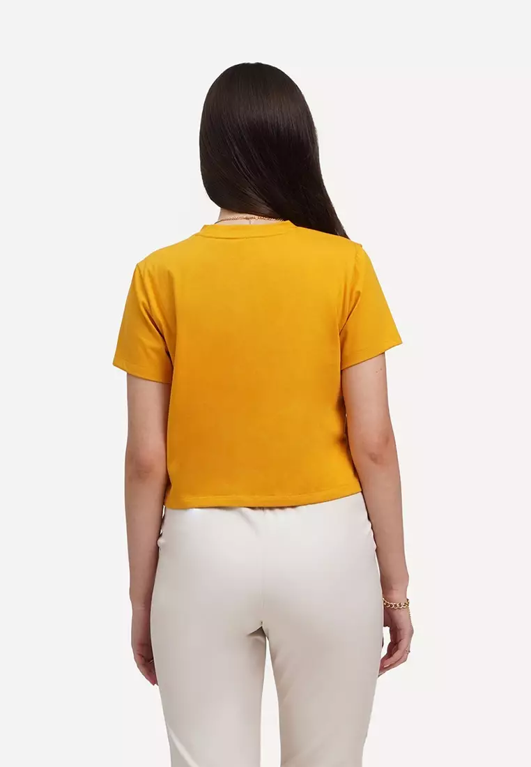 Buy OXGN Micro Bee Print Boxy Cropped T-Shirt Online | ZALORA Malaysia