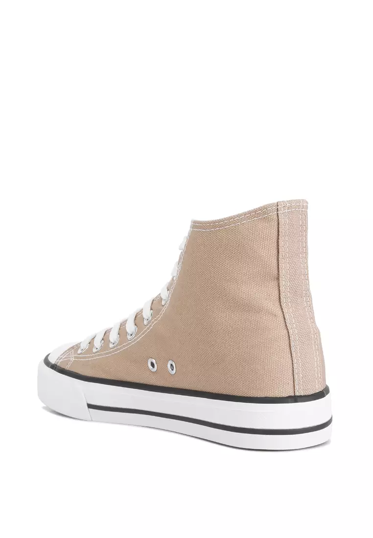 Buy London Rag Beige High Top Basketball Canvas Sneakers Online ...