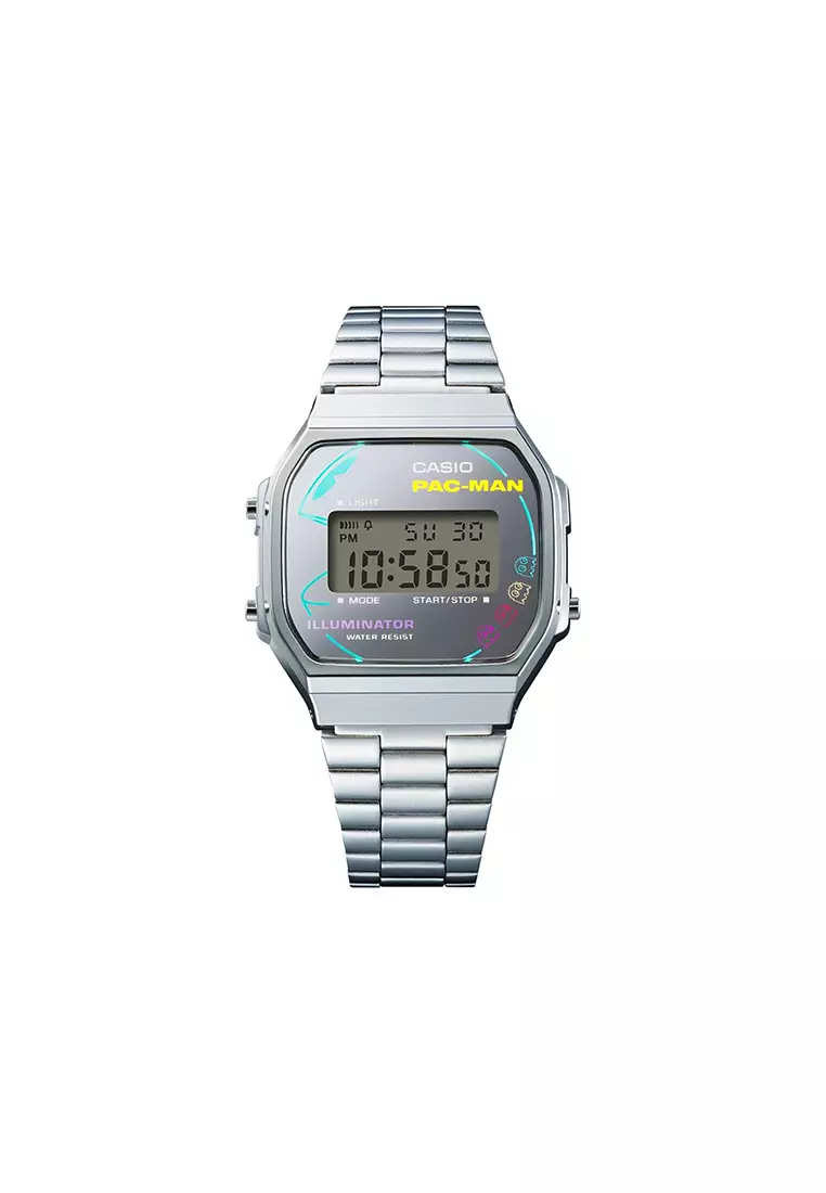 Buy Casio Vintage x Pac Man Unisex Digital Watch A168WEPC-7A Silver ...