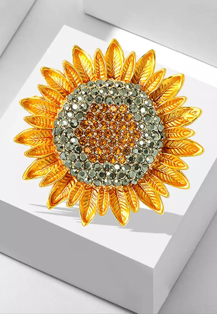Buy Kings Collection Rhinestone Sunflower Brooch (KCHM1118) 2024 Online | ZALORA