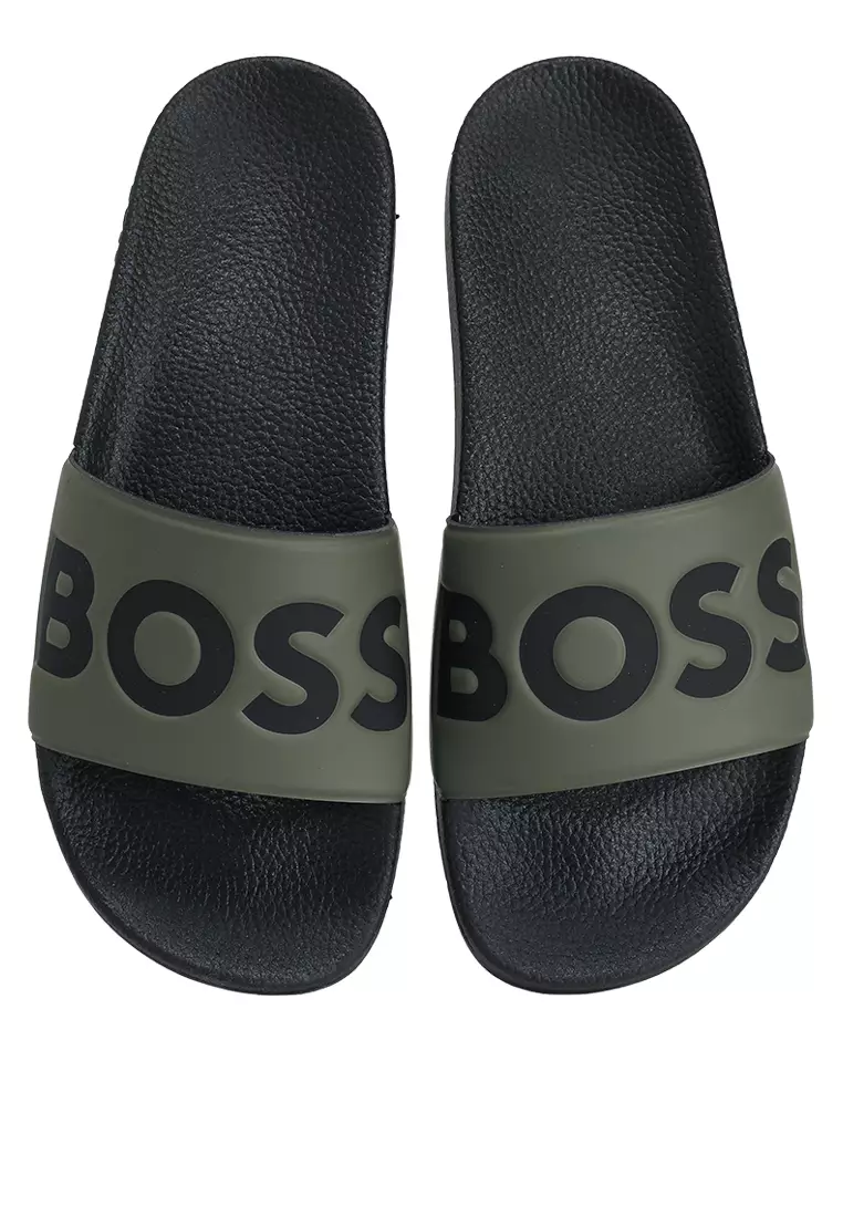 Buy BOSS Logo Slide Sandals - BOSS Business 2025 Online | ZALORA