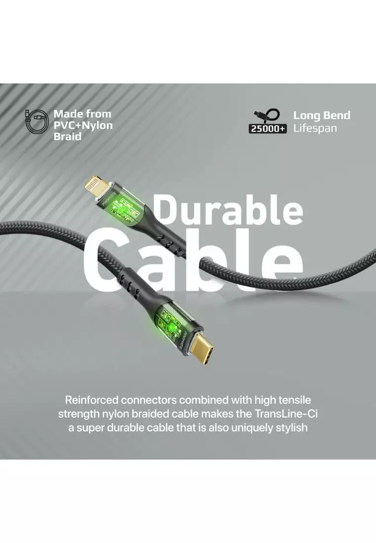Buy Promate TransLine-Ci 27W Power Delivery USB-C to Lightning Cable ...
