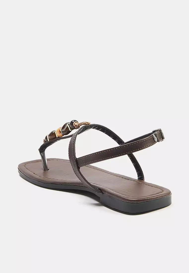 Jual Trendyol Beaded Flat Sandals Original 2026 | ZALORA Indonesia