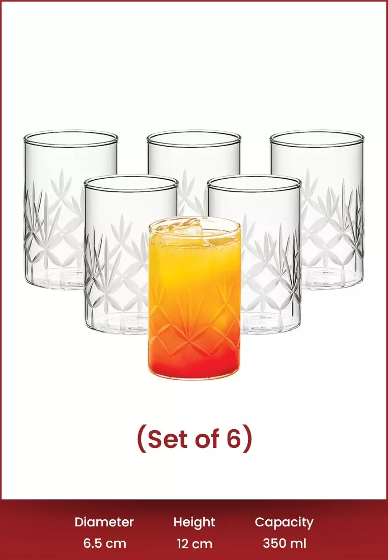 Buy Edge Houseware Large Glasses – Set of 6 Glassware Borosil ...
