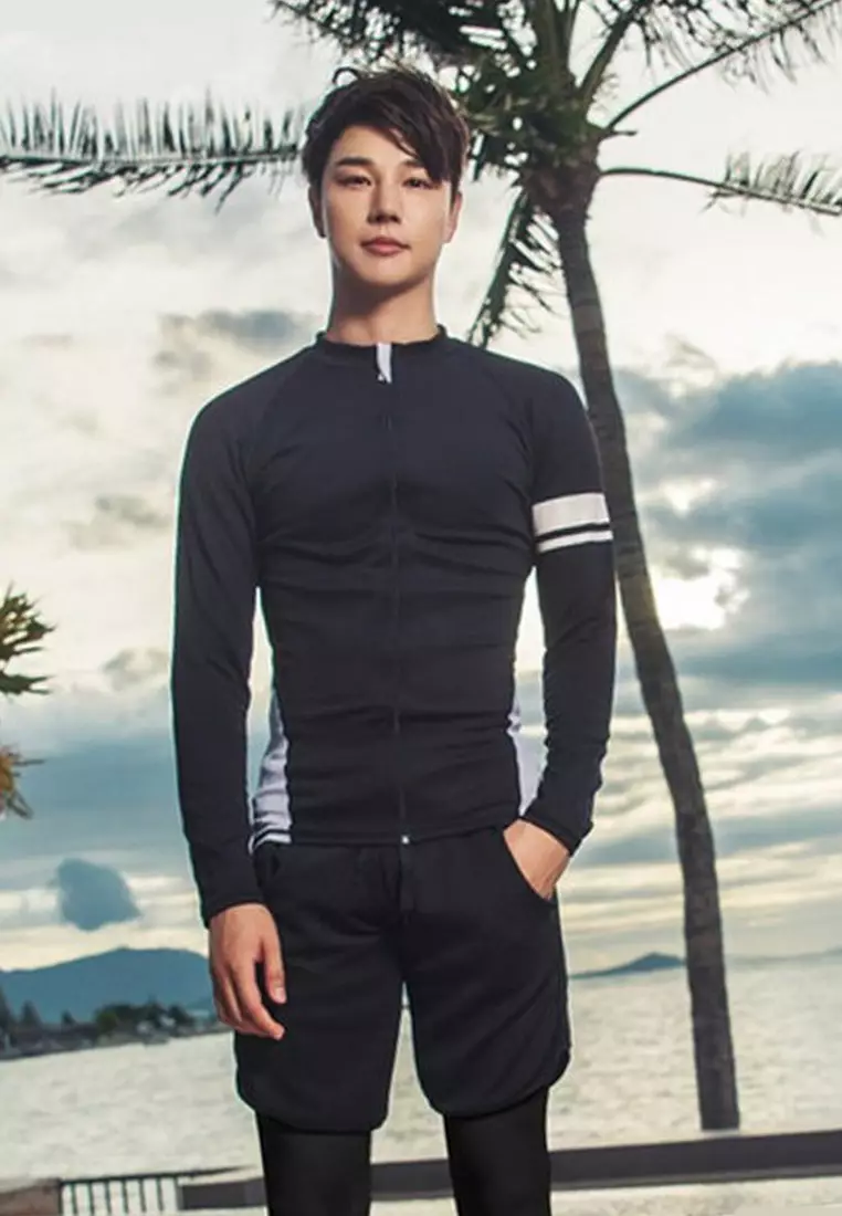 LYCKA LLL3032 Korean Style Men Rash Guard 3-Pieces Set Black 2025 | Buy ...