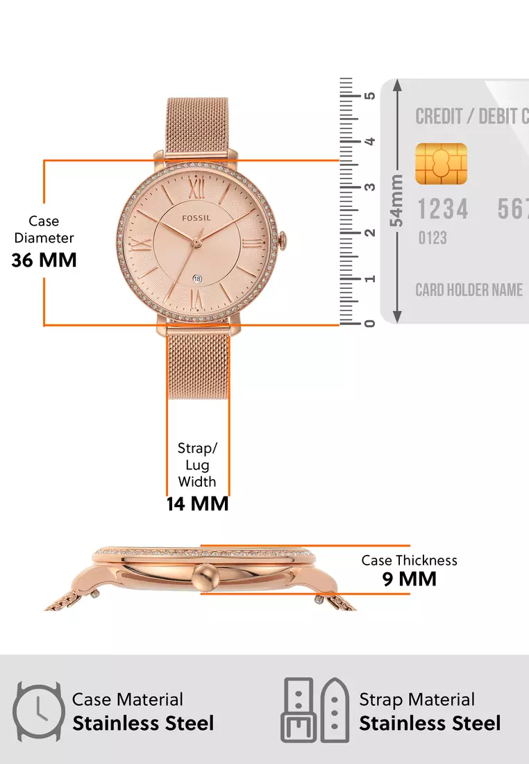 Buy Fossil Fossil Jacqueline Rose Gold Watch ES4628 2025 Online | ZALORA