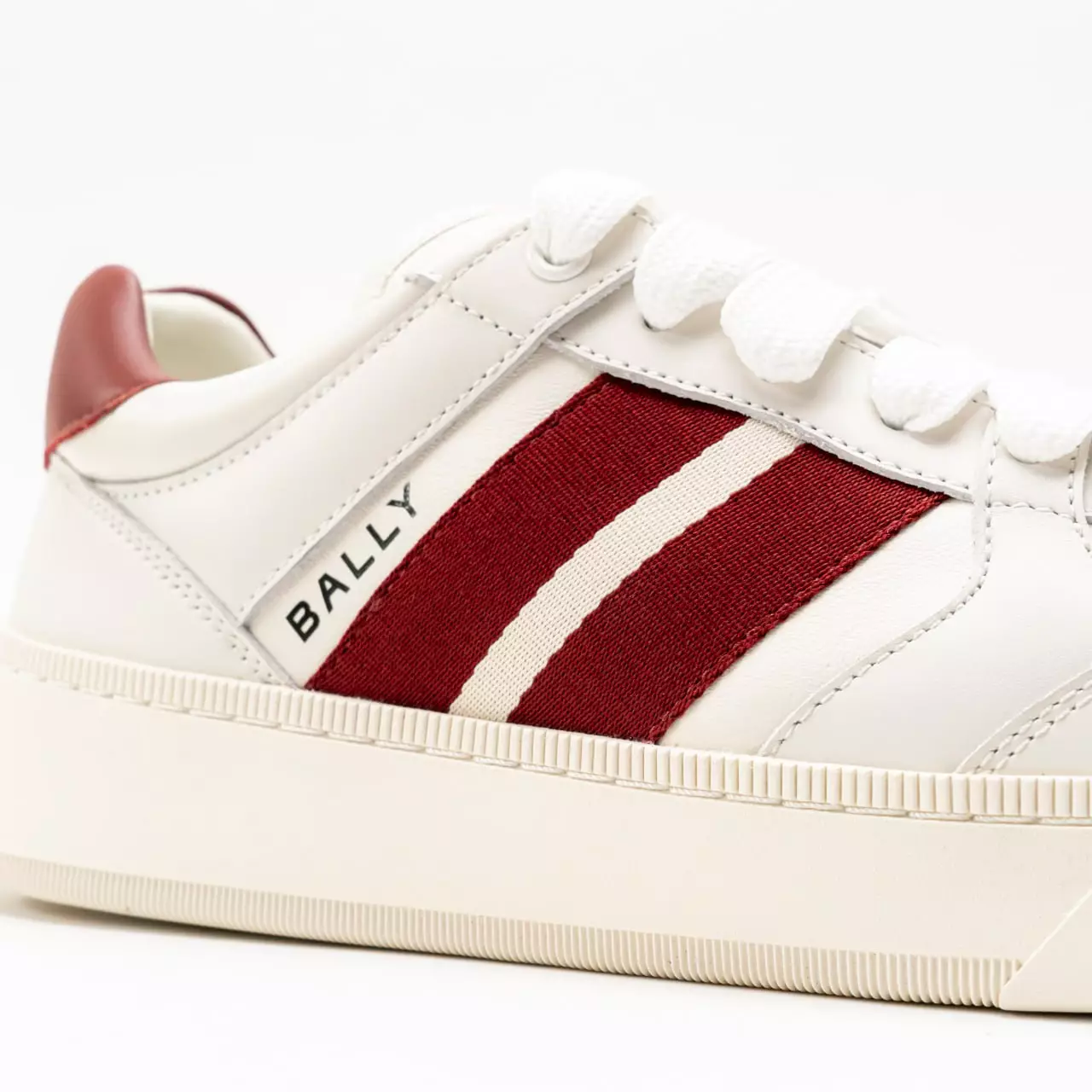 Jual BALLY Rebby Calfskin Leather Sneakers White Red Men Original 2025 ...