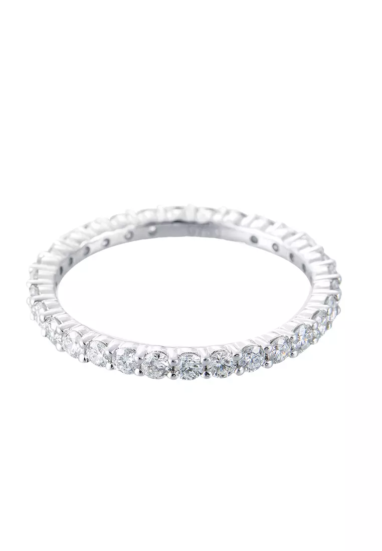 Buy LITZ LITZ 18K White Gold Diamond Ring 白金钻石戒指 DR3952 Online | ZALORA ...
