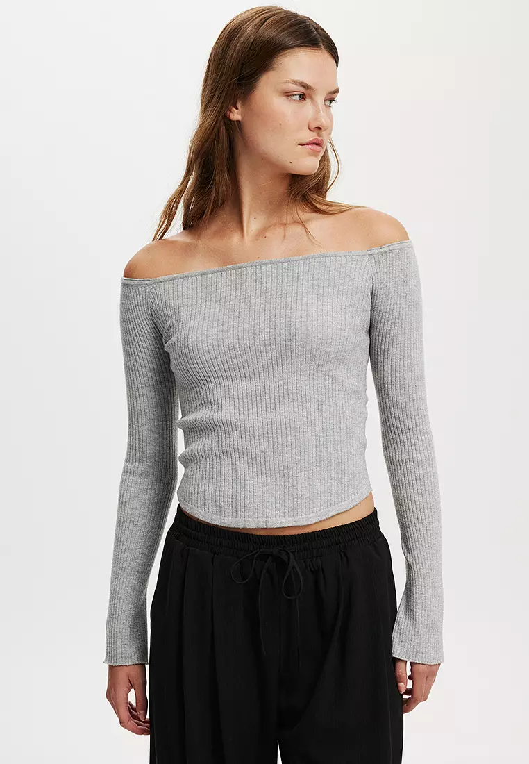 Jual Cotton On Everfine Curve Hem Off Shoulder Top Original 2025 ...