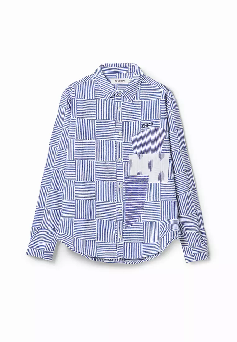 Buy Desigual Desigual Man Patchwork striped shirt. 2025 Online | ZALORA