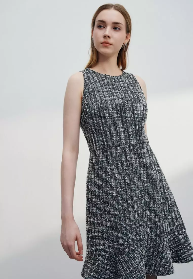 Buy G2000 Mermaid Hem Bow Back Tweed Dress 2025 Online | ZALORA