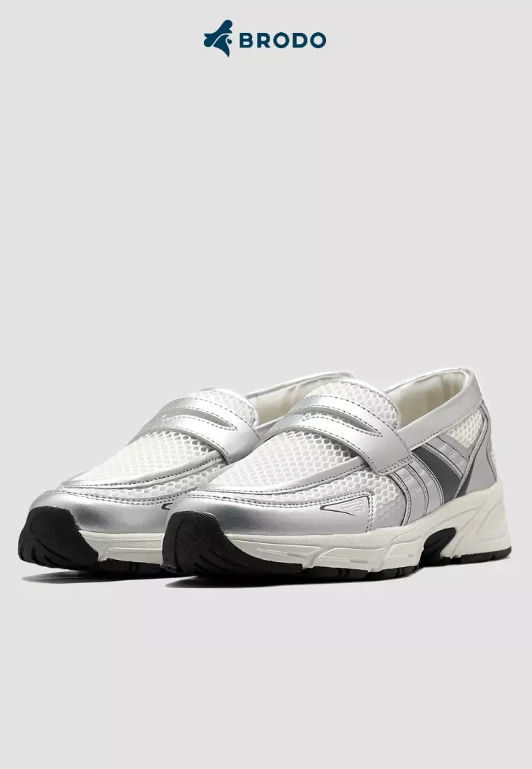 Jual Brodo BRODO - Sneakers Ace Neptune Loafers Silver Grey OWS ...