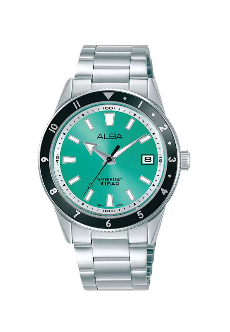 Jual Alba Alba Jam Tangan Alba - Silver Black Green - Stainless Steel ...