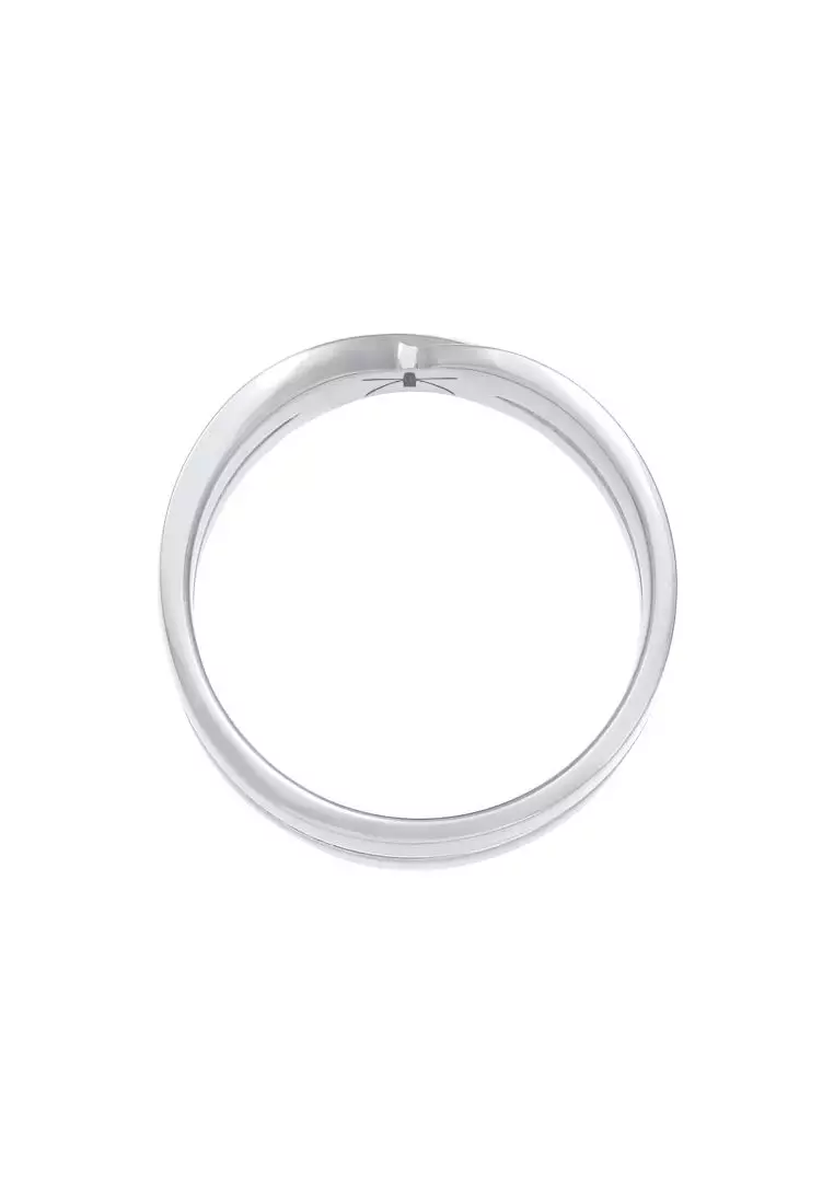 Buy Kuzzoi Men's Silver Crossed Band Ring 2026 Online | ZALORA