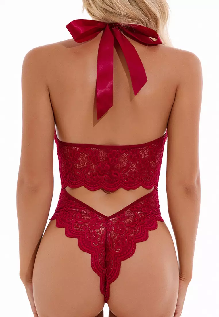 Buy Zitique Womens One Piece Sexy Lace One Piece Pajamas Red Online