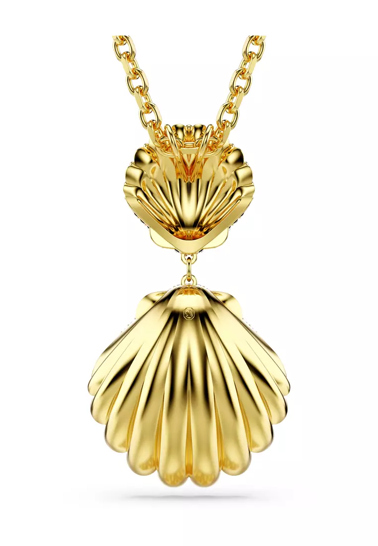 Buy Swarovski Idyllia necklace, Mixed cuts, Shell, White, Gold-tone ...