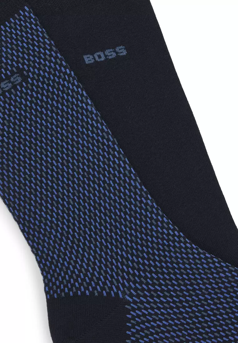 Buy BOSS Regular Length Logo Crew Socks 2 Pack - BOSS Mainline Online ...